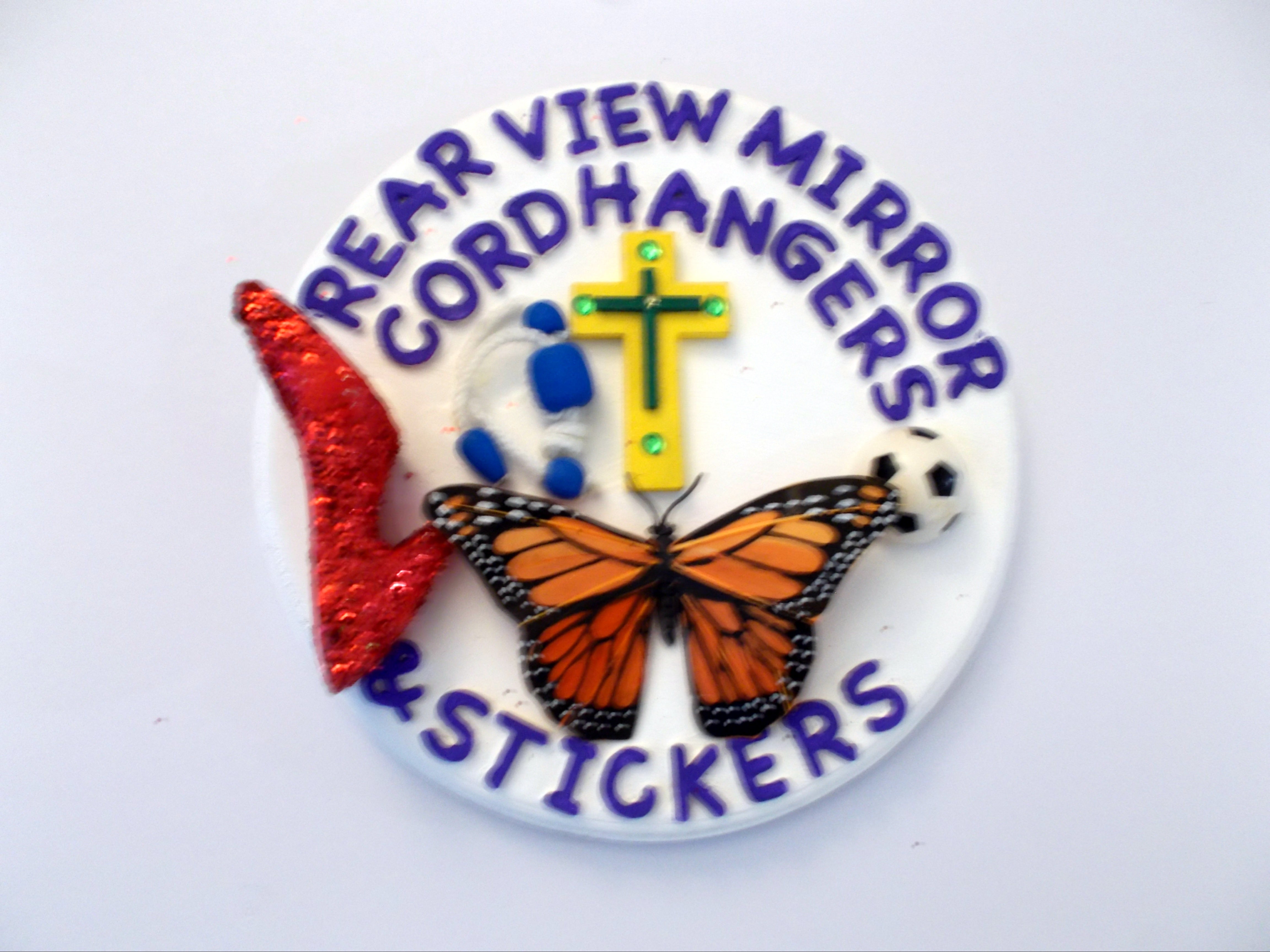 Rear View Mirror Jewelry Cord Hangers and Stickers